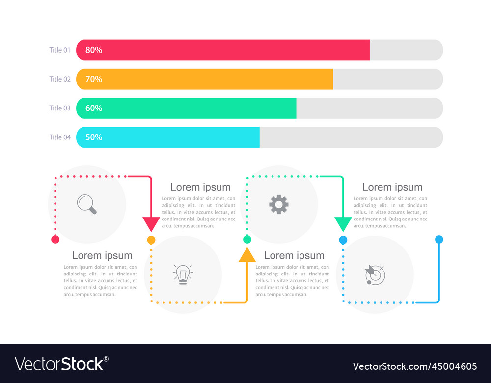 Efficiency bar infographic chart design template Vector Image