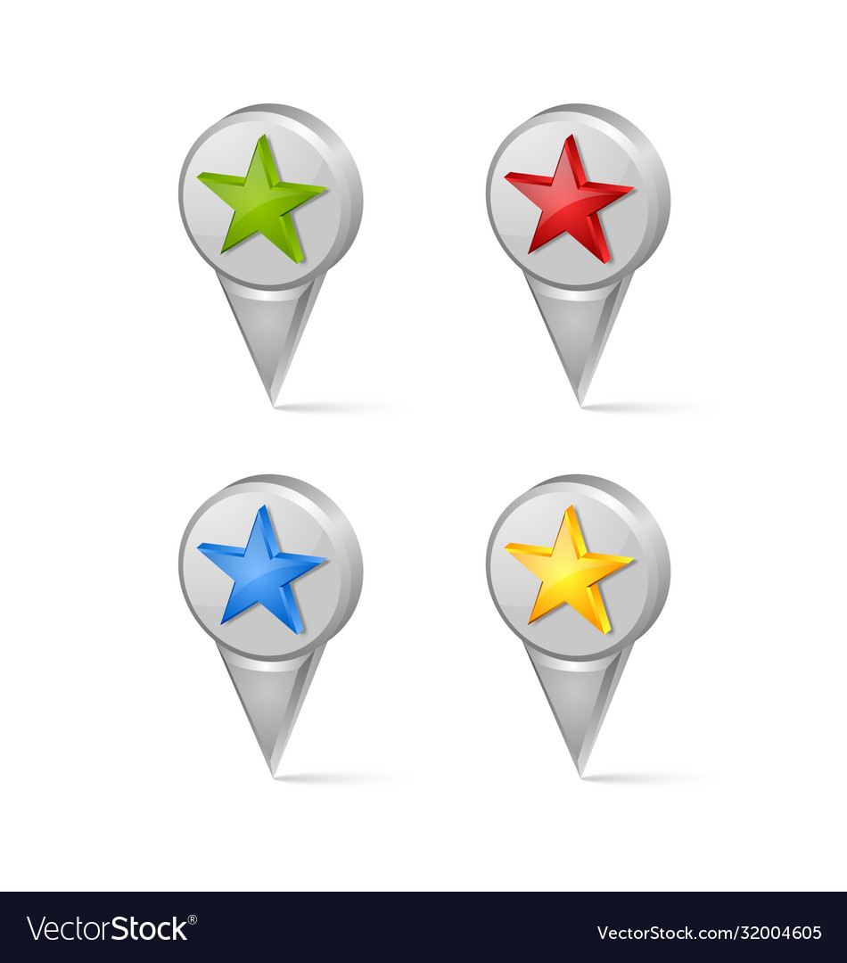 Favourite map mark pointers Royalty Free Vector Image