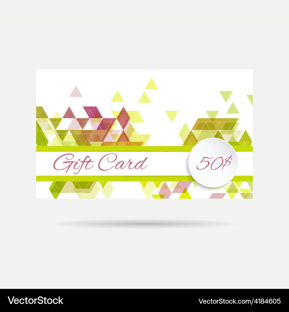 Gift card with a round badge Royalty Free Vector Image