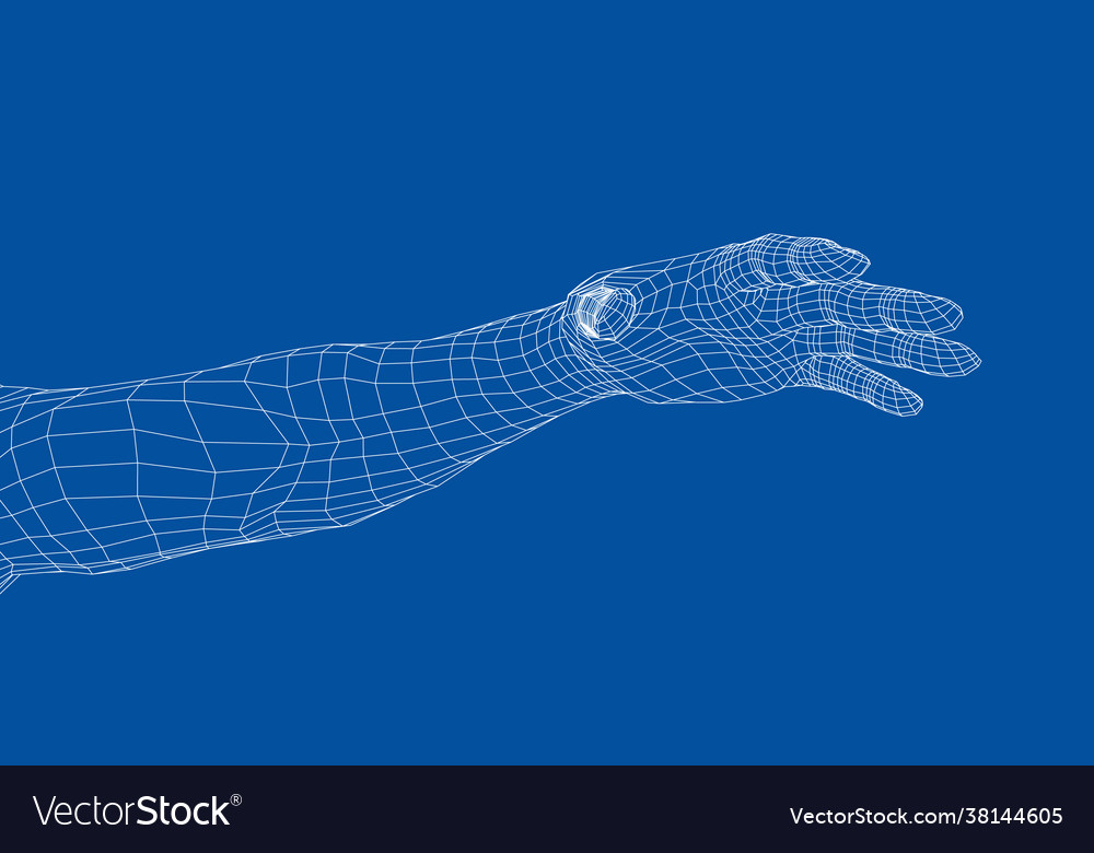 Hand rendering 3d Royalty Free Vector Image - VectorStock