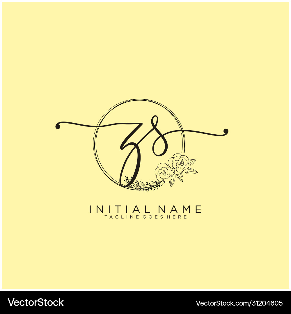 Letter initial zs beauty monogram and elegant Vector Image