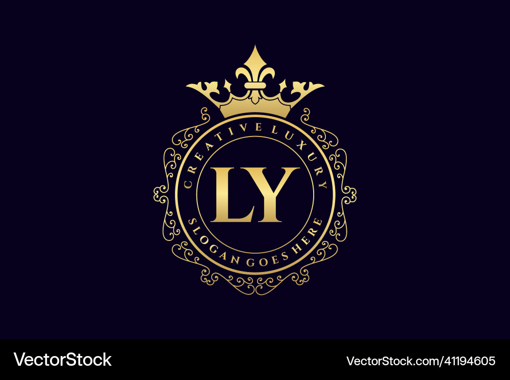 Ly initial letter luxury calligraphic feminine Vector Image