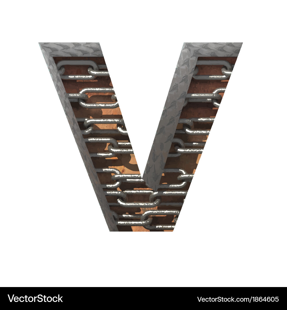 Metal cutted figure v Paste to any background Vector Image