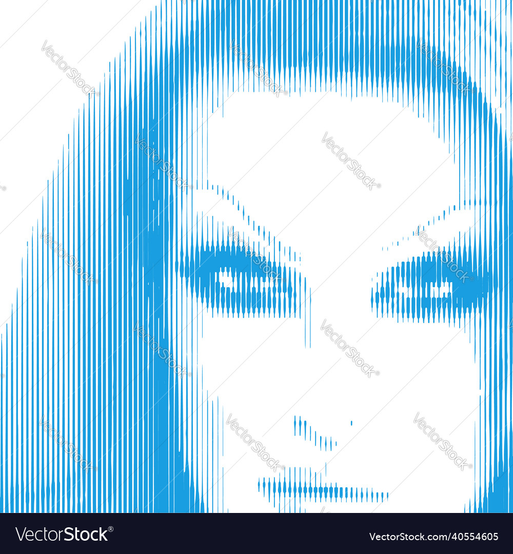 Portret made of pixels with generative art Vector Image