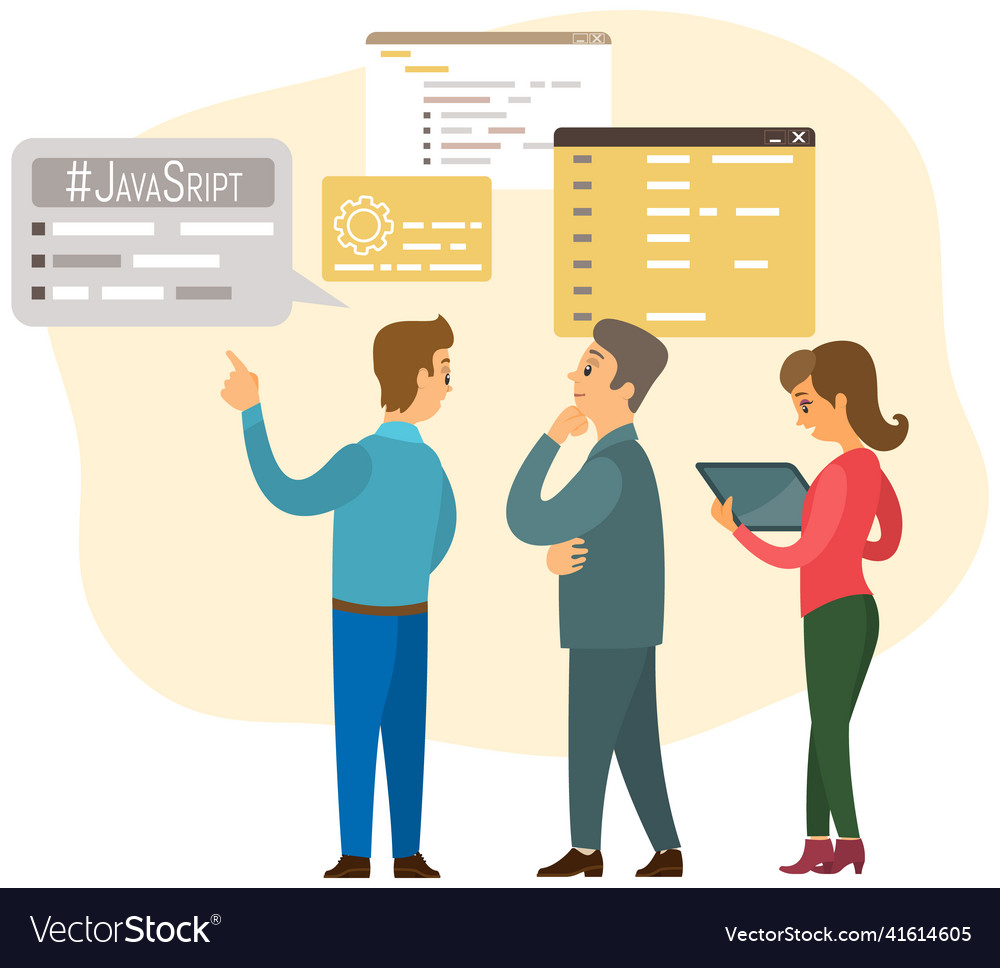 Programmer engineering and coding set Royalty Free Vector
