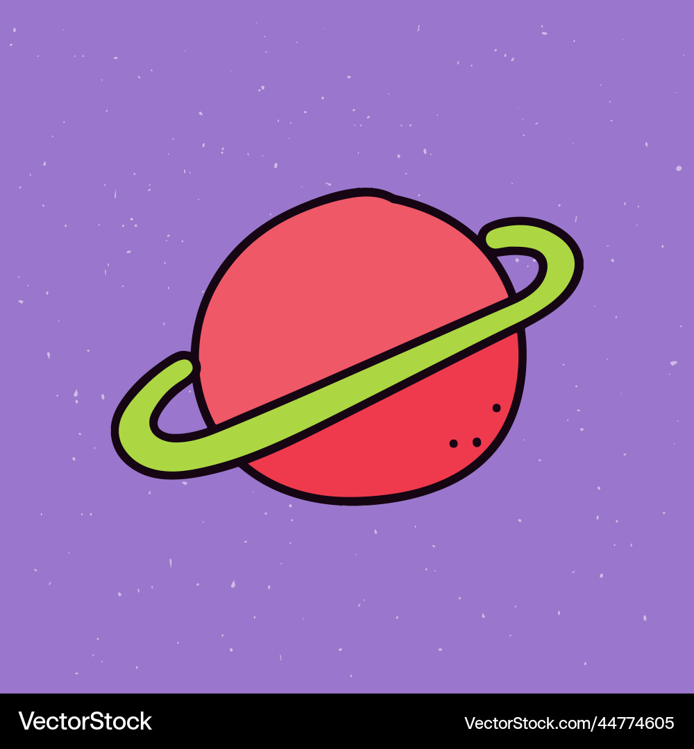Red saturn on a purple background Royalty Free Vector Image