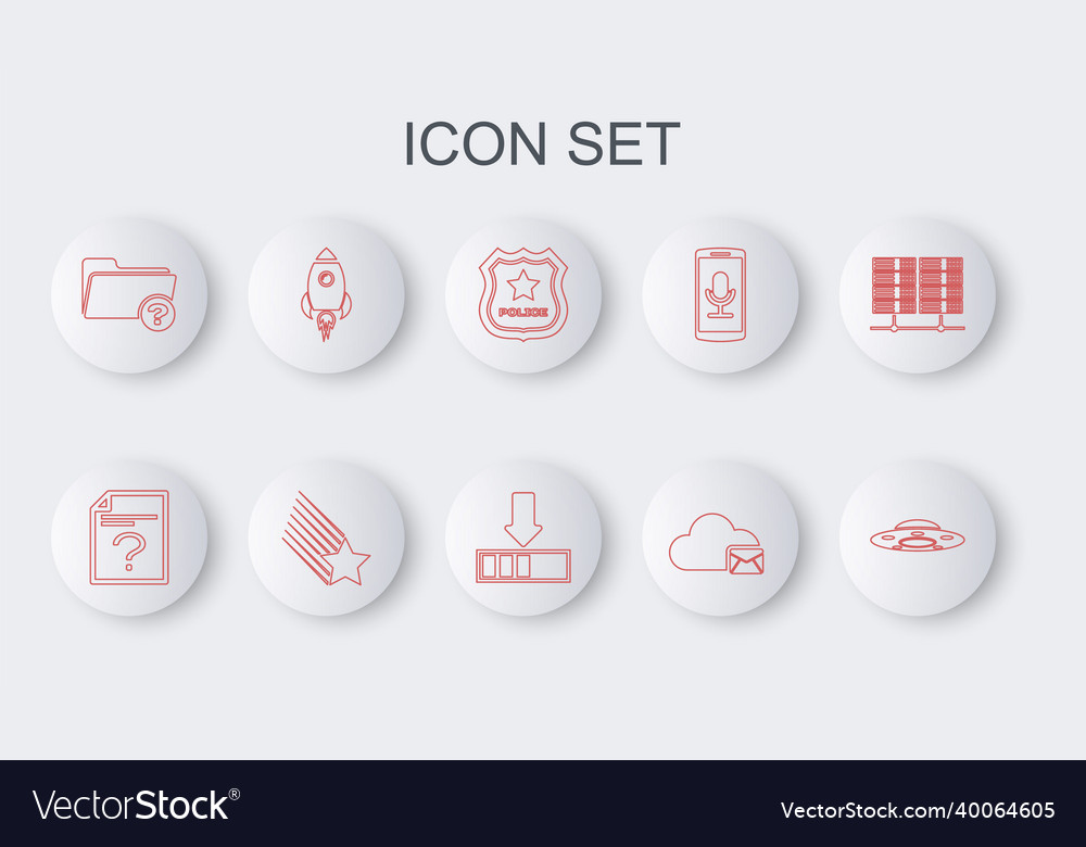 Set line ufo flying spaceship unknown document Vector Image Set line ufo flying spaceship unknown document Vector Image