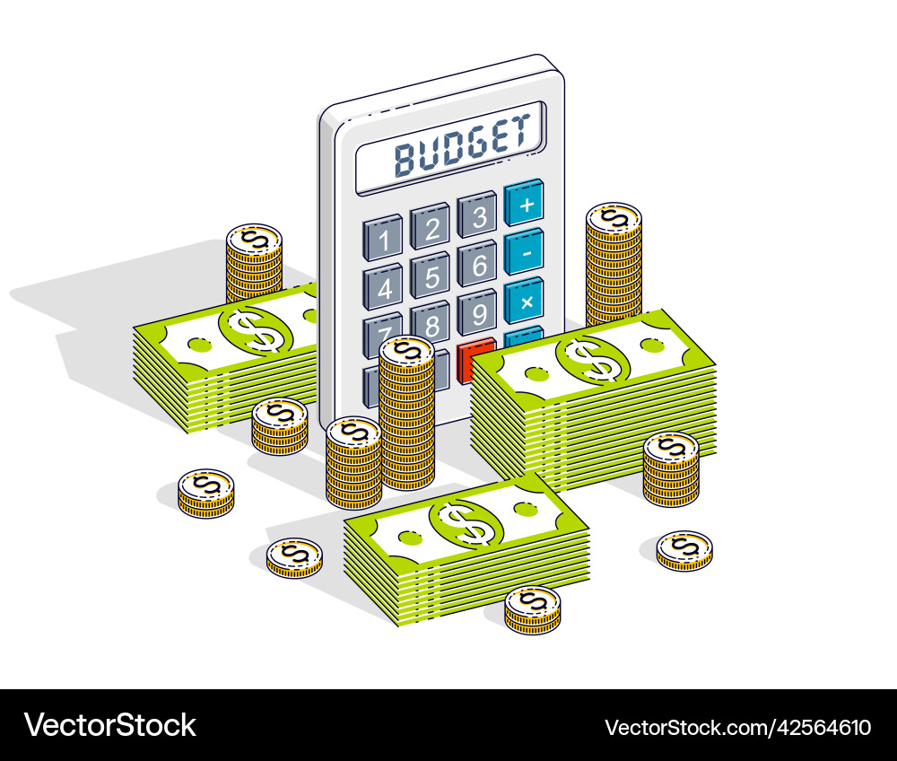 Budget and bookkeeping or accounting concept Vector Image