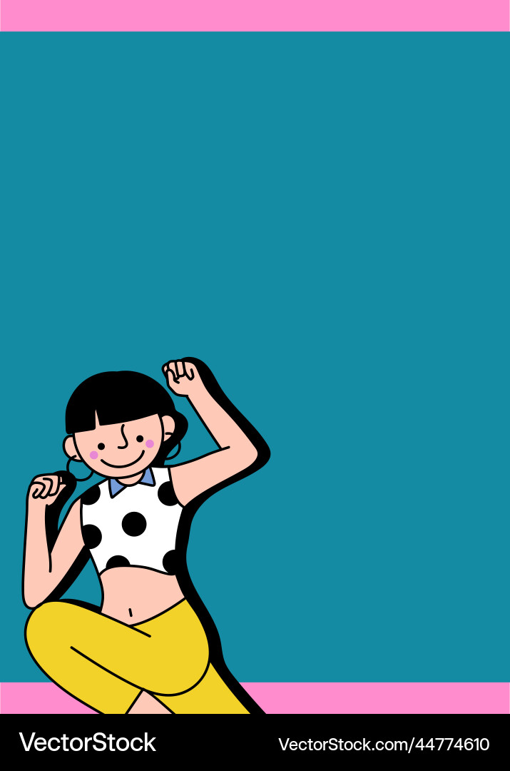 Cool woman character on a blue background Vector Image