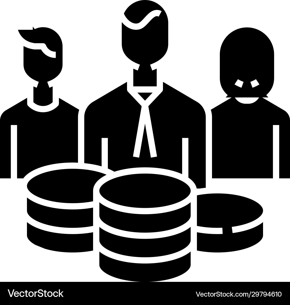 Earning money black icon concept Royalty Free Vector Image