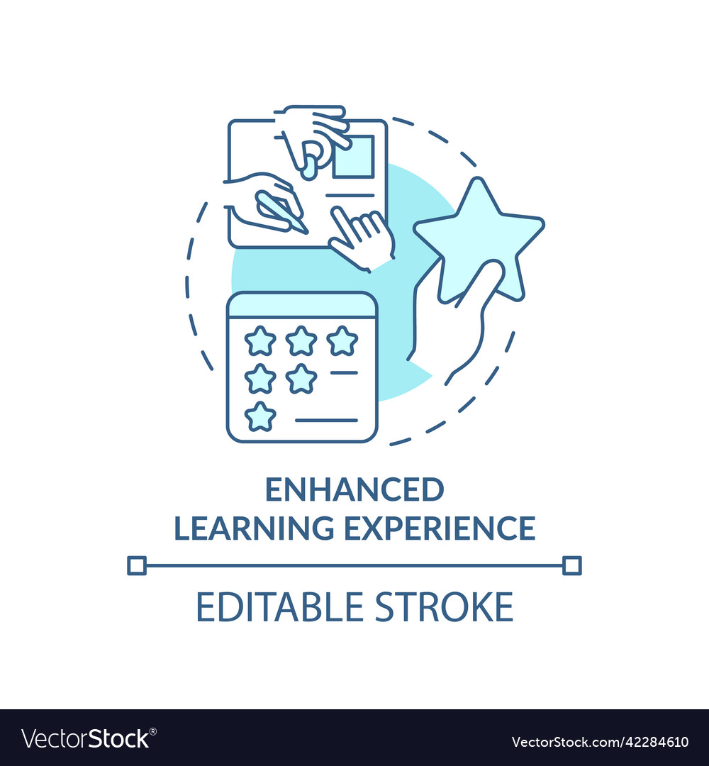 Enhanced learning experience turquoise concept Vector Image