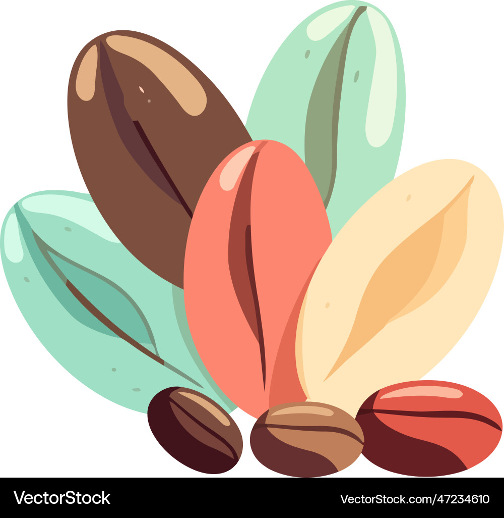 Healthy coffee seeds nature Royalty Free Vector Image