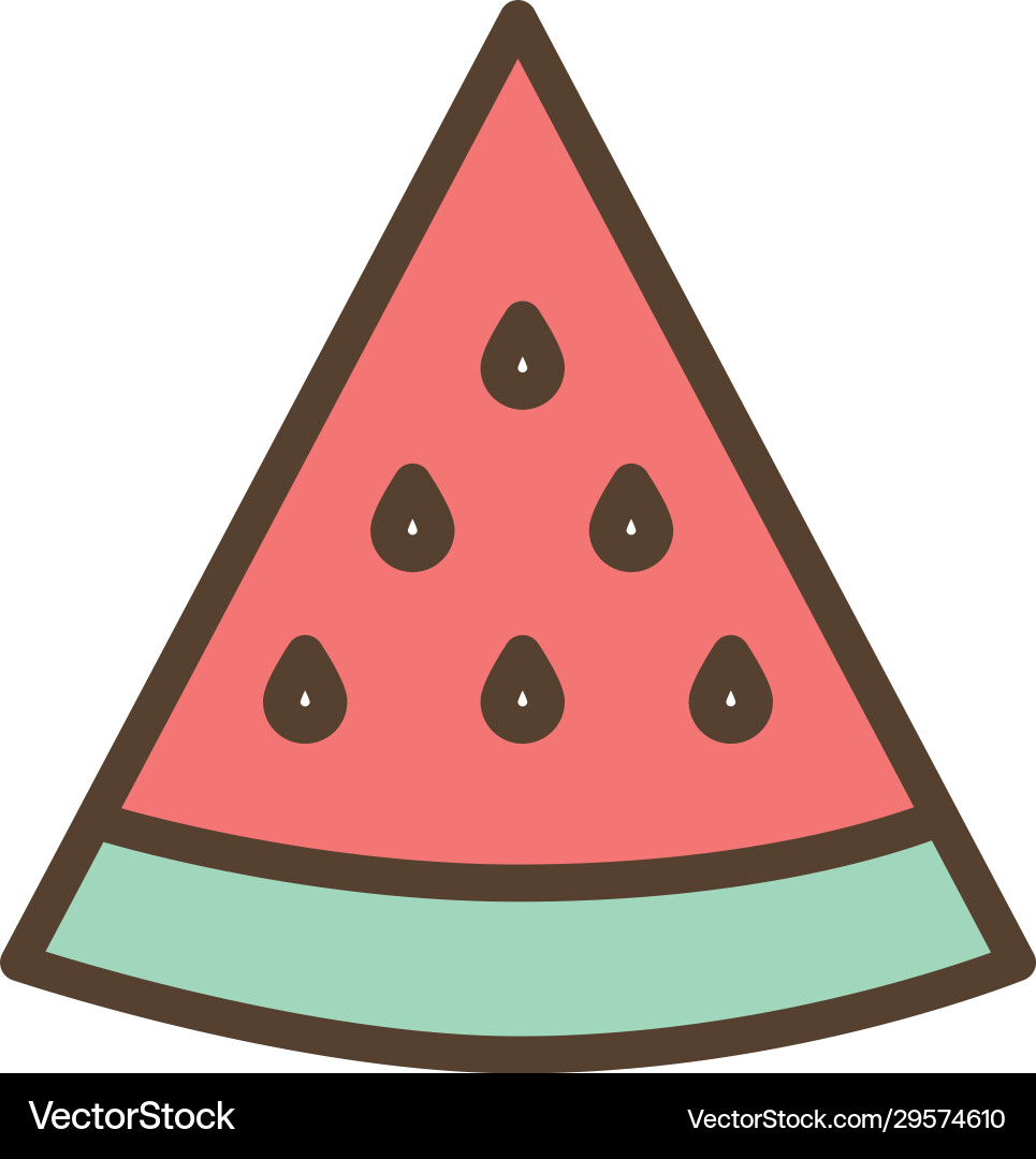 Isolated watermelon fruit line and fill style icon