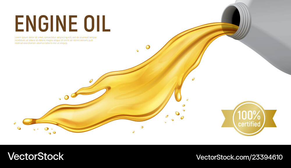 Realistic motor oil white background Royalty Free Vector