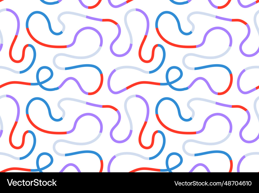 Seamless pattern of colorful abstract squiggles Vector Image
