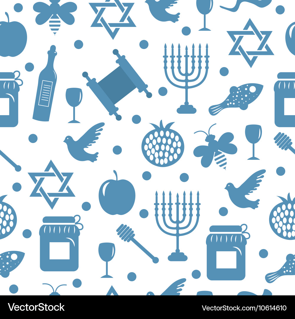 Seamless pattern texture for the jewish new year Vector Image
