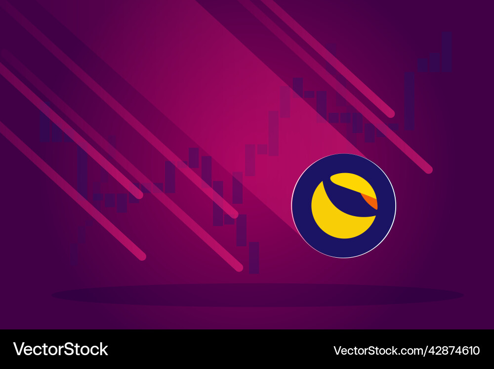 Terra luna coin cryptocurrency token symbol Vector Image