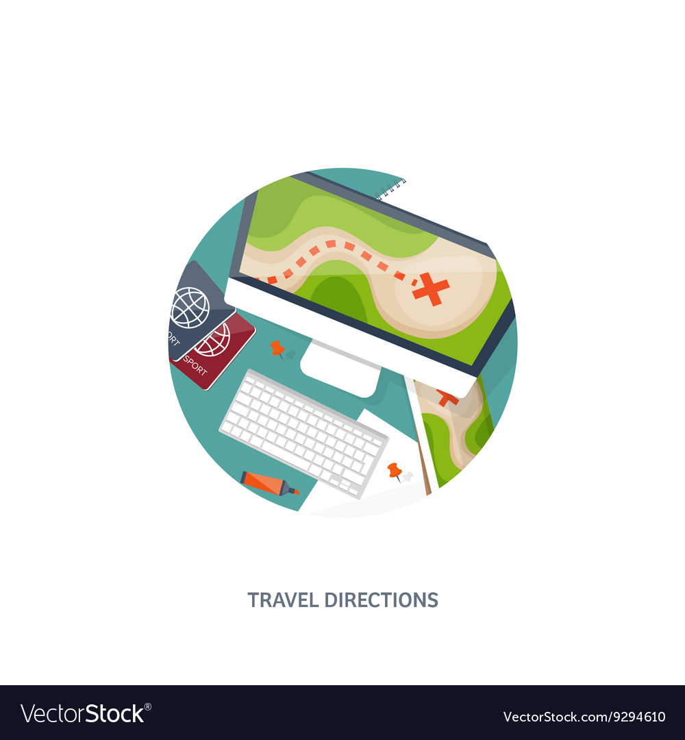 Travel and tourism flat style world earth map Vector Image Travel and tourism flat style world earth map Vector Image