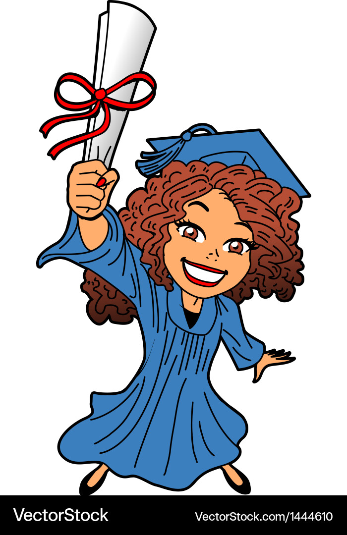 Young woman graduation Royalty Free Vector Image