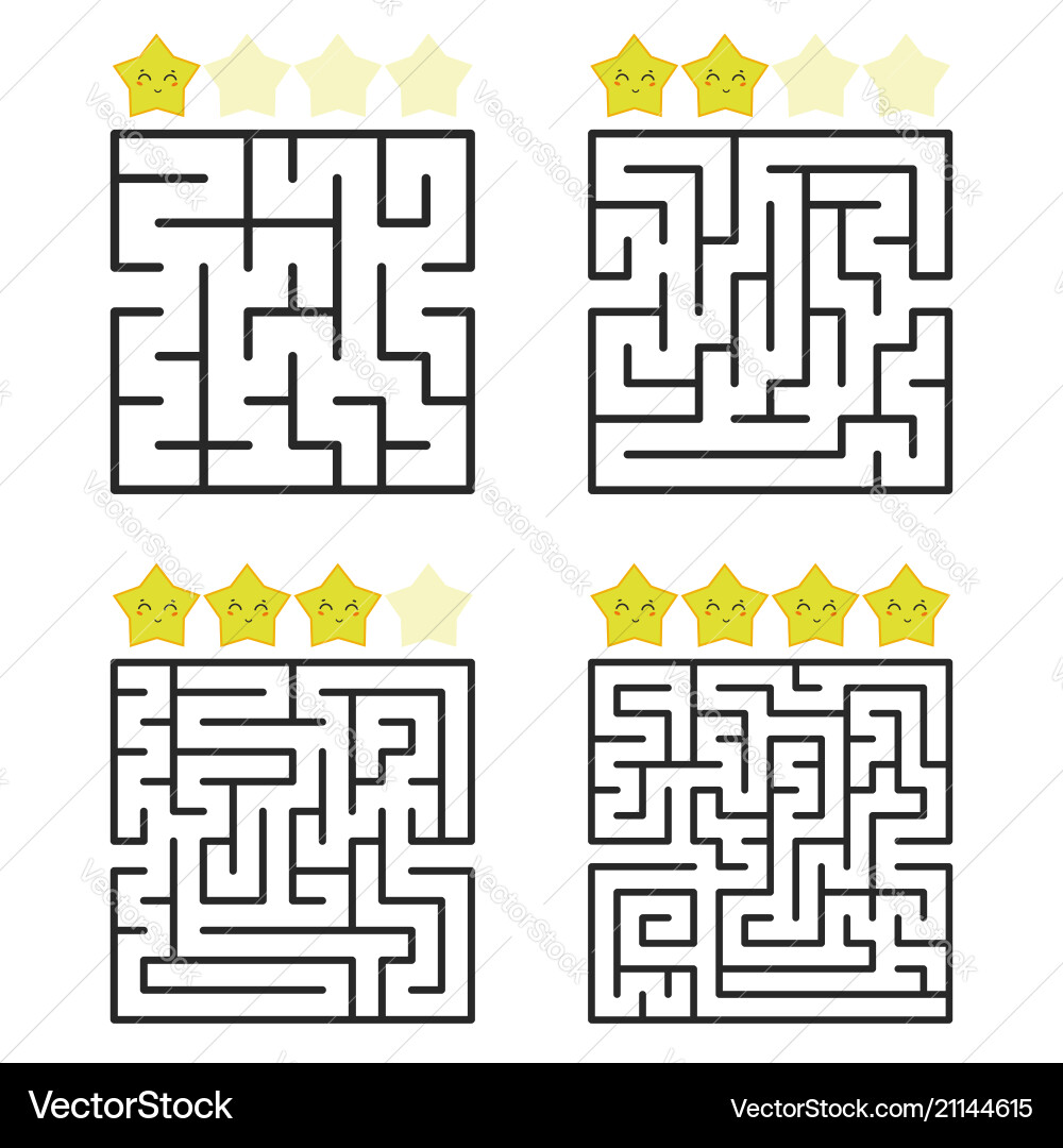 A square labyrinth with an entrance and an exit a Vector Image