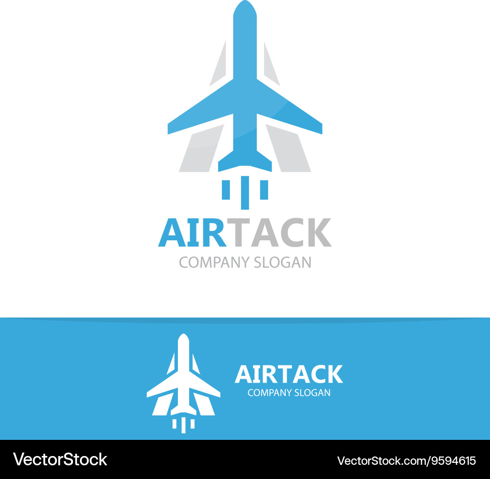 Airplane and a letter logo design Royalty Free Vector Image