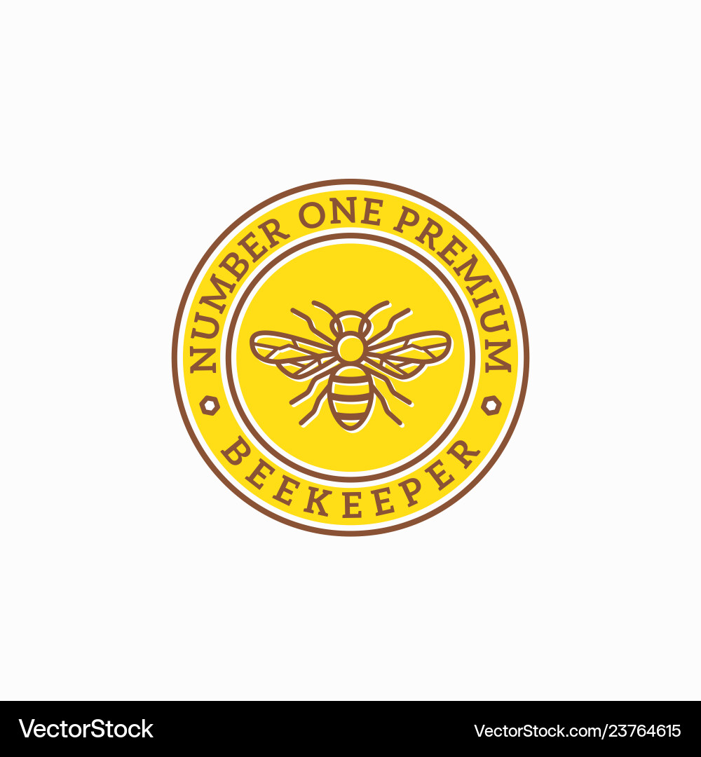 Beekeeper abstract sign badge or logo Royalty Free Vector