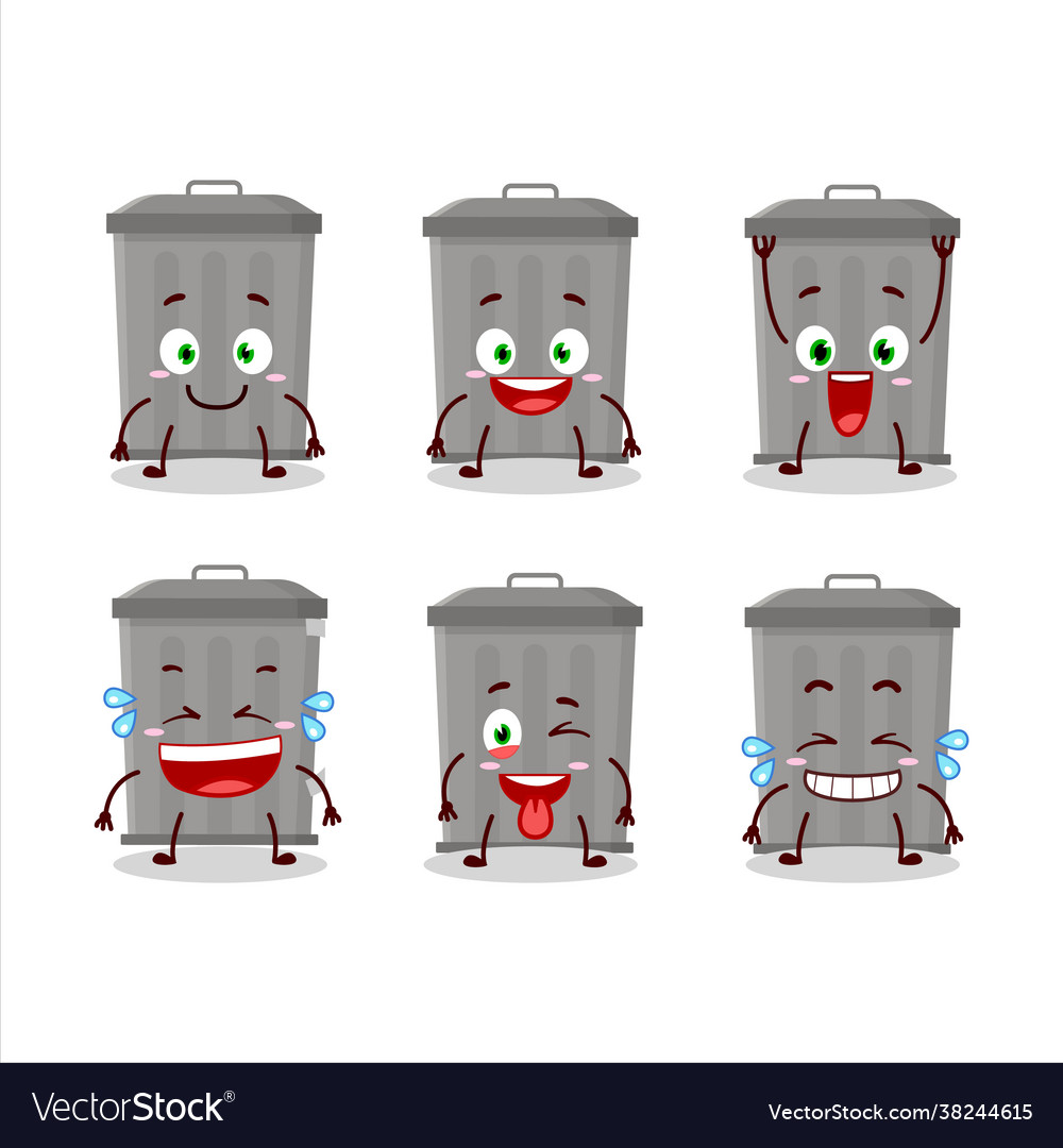 Cartoon character trash can with smile expression Vector Image