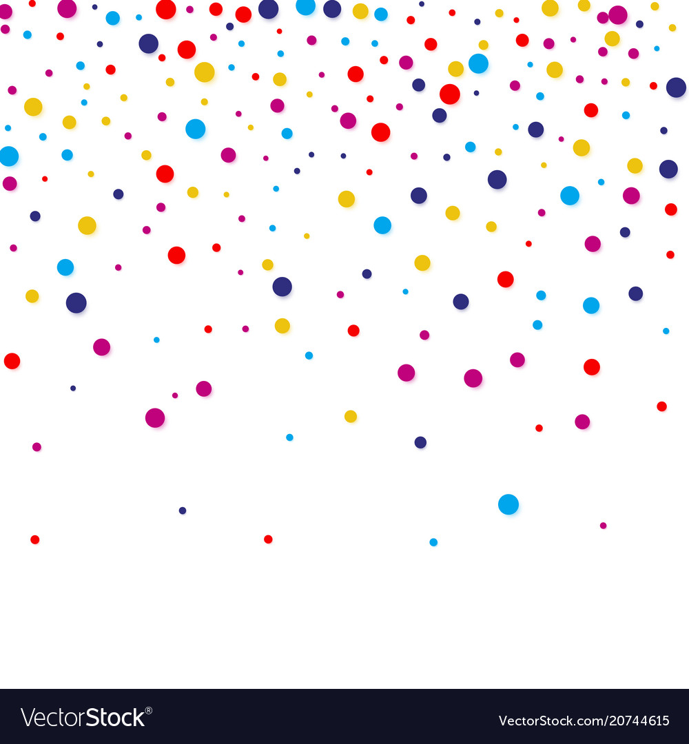 Colorful round confetti frame isolated on Vector Image