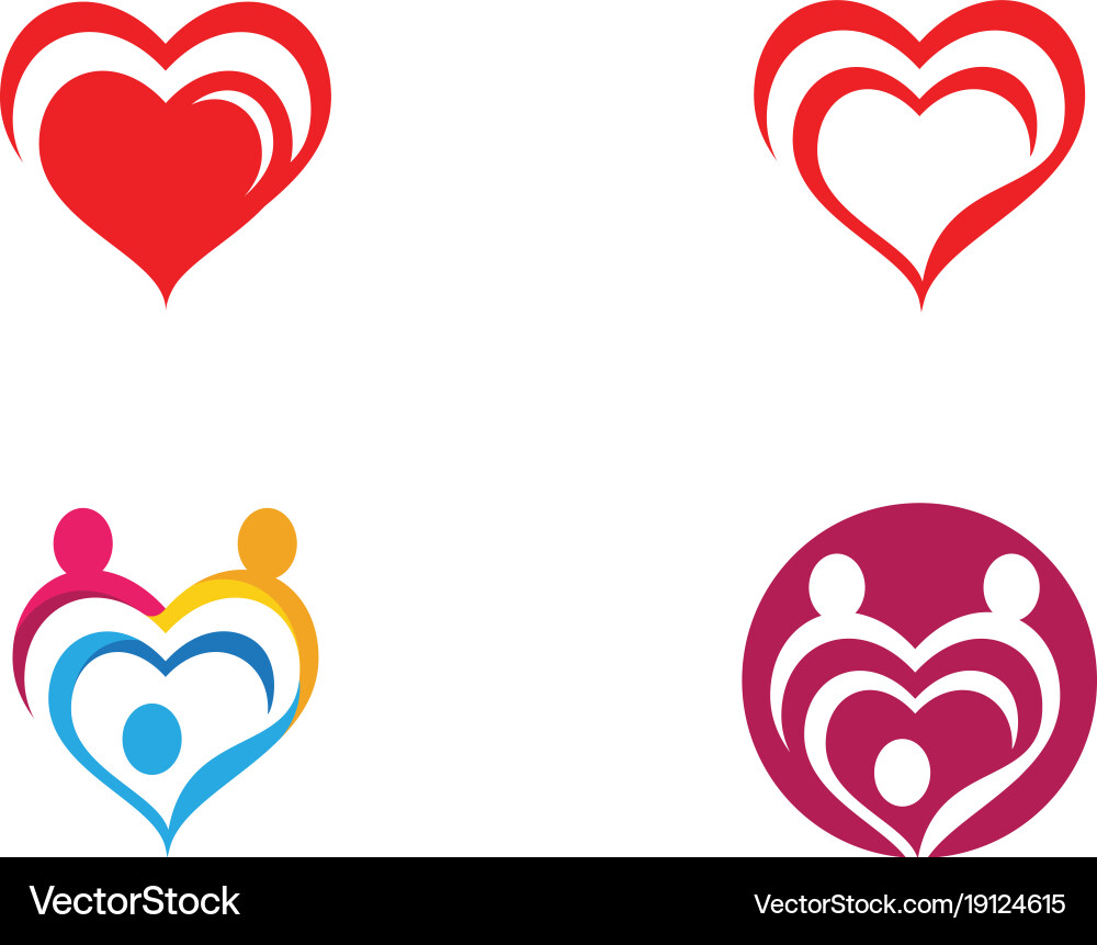Community care logo template icon Royalty Free Vector Image