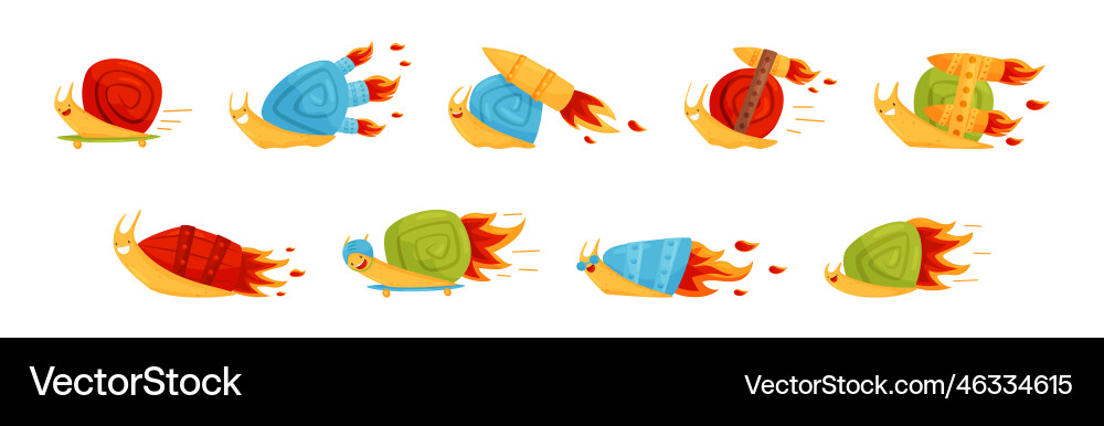 Fast snail with spiral shell having rocket turbine