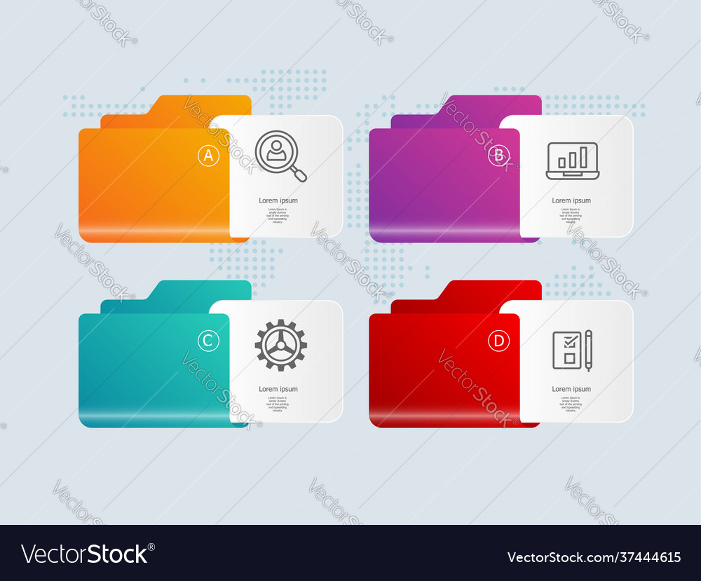 Folder infographic presentation element template Vector Image
