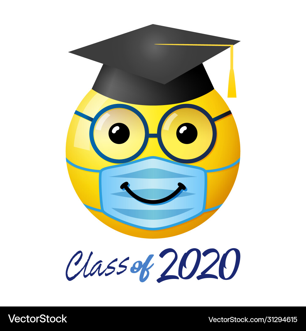 Graduation 2020 state emergency 3d emoji Vector Image