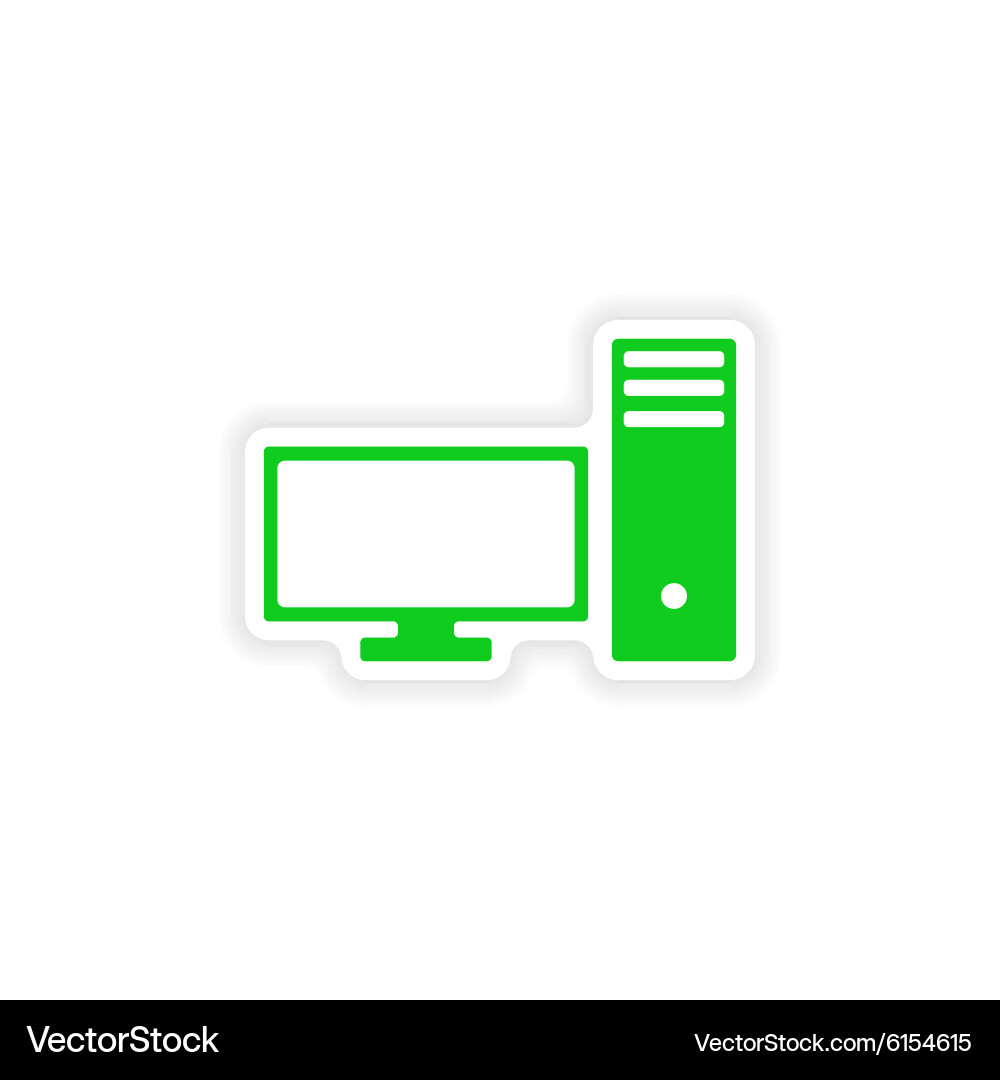 Icon sticker realistic design on paper pc Vector Image