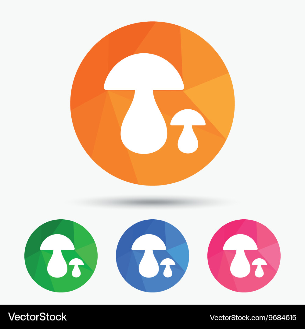 Mushroom sign icon boletus symbol Royalty Free Vector Image