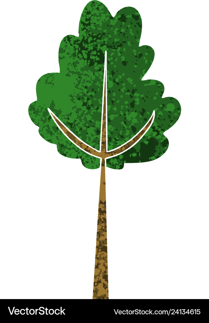 Quirky retro style cartoon tree Royalty Free Vector Image