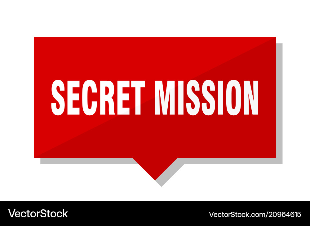 Secret mission red tag Royalty Free Vector Image
