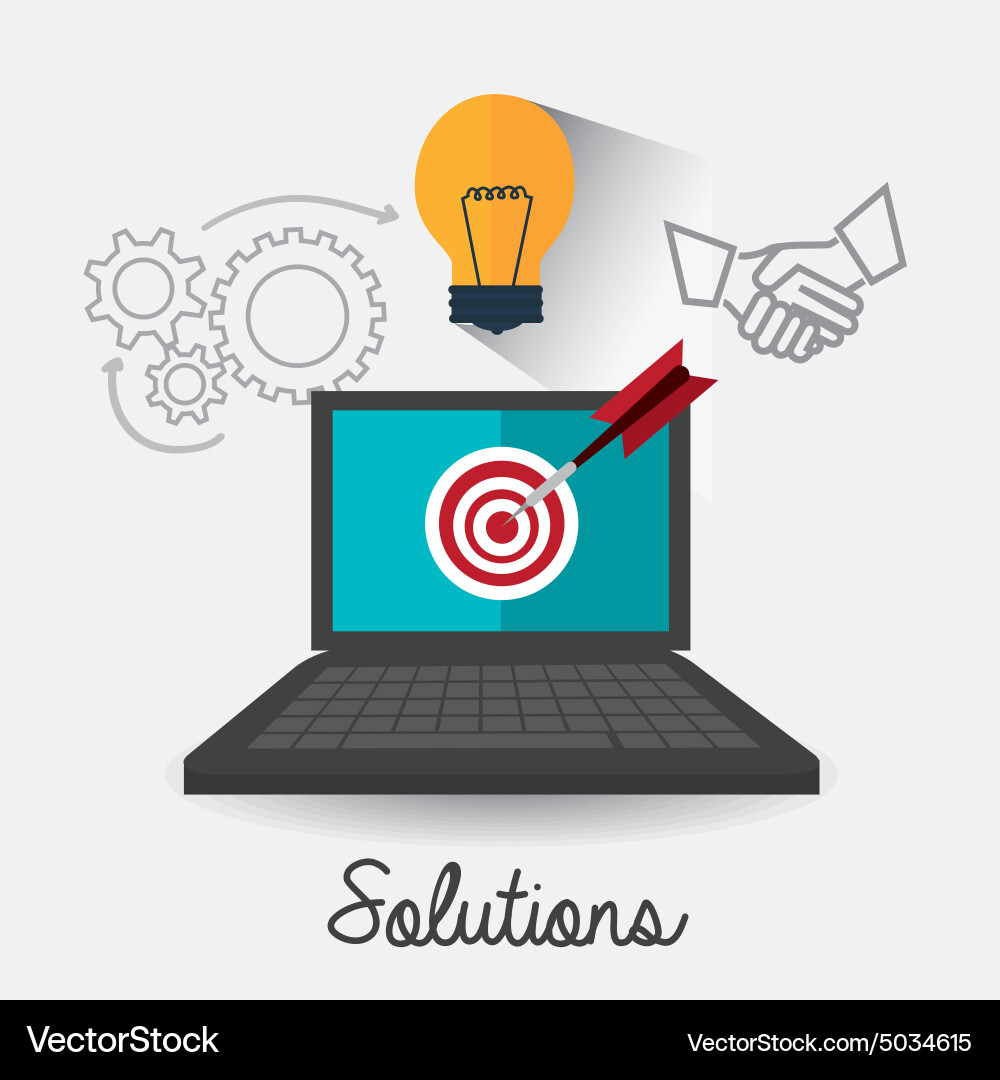 Solutions design Royalty Free Vector Image - VectorStock
