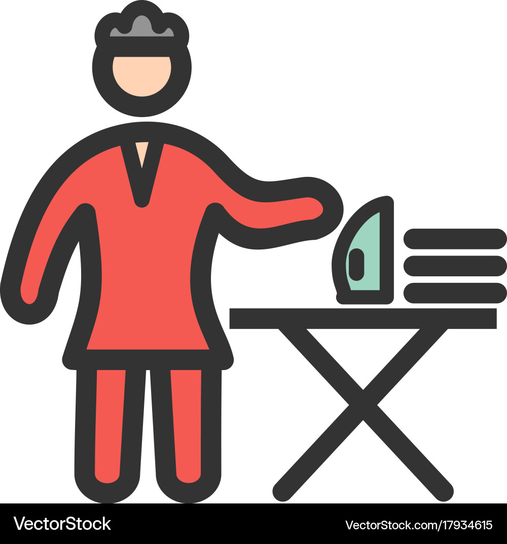 Woman ironing clothes Royalty Free Vector Image