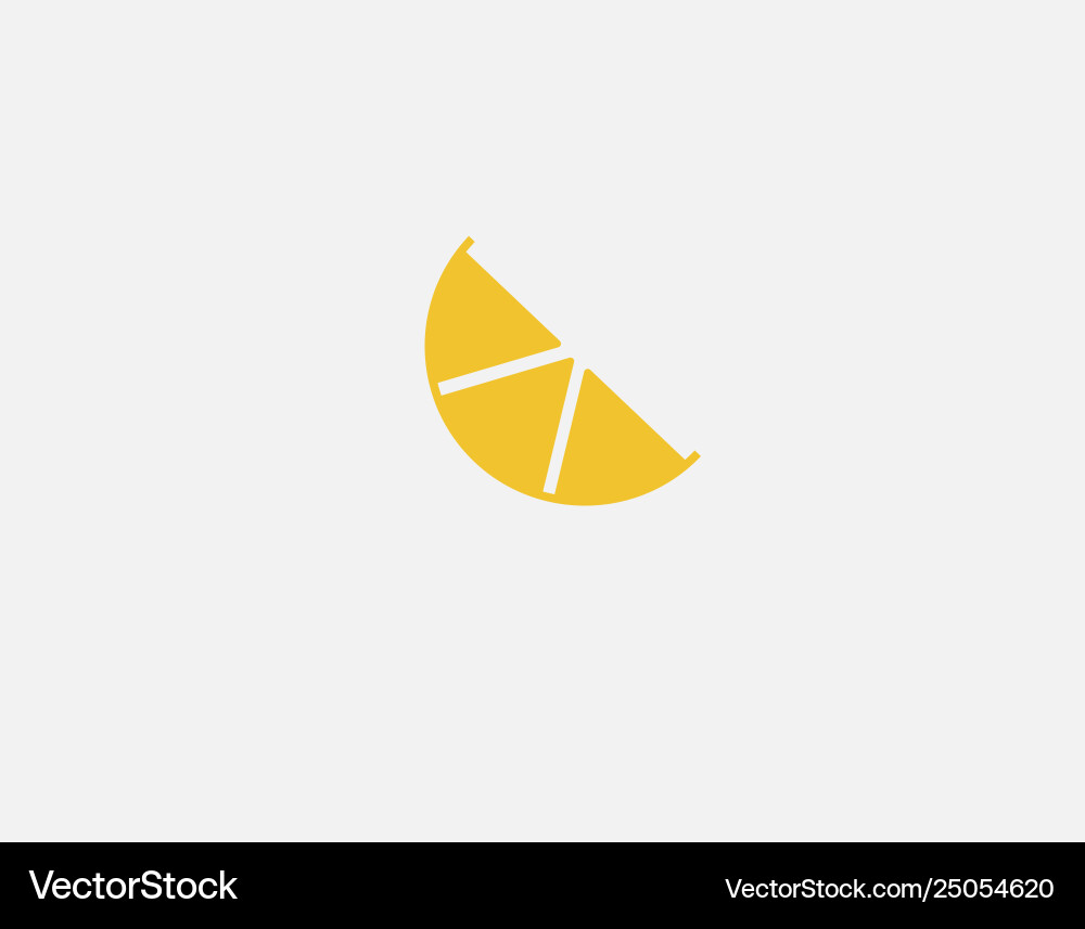Abstract geometric yellow orange slice icon logo Vector Image