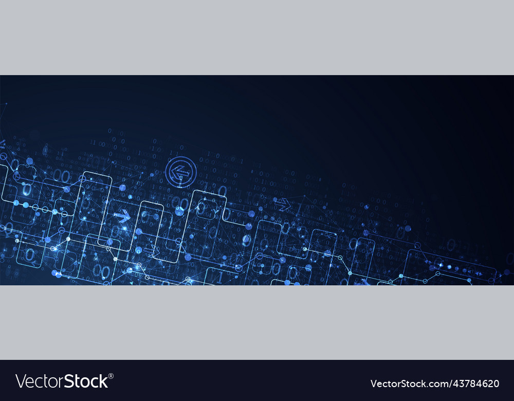 Abstract technology concept with binary code Vector Image