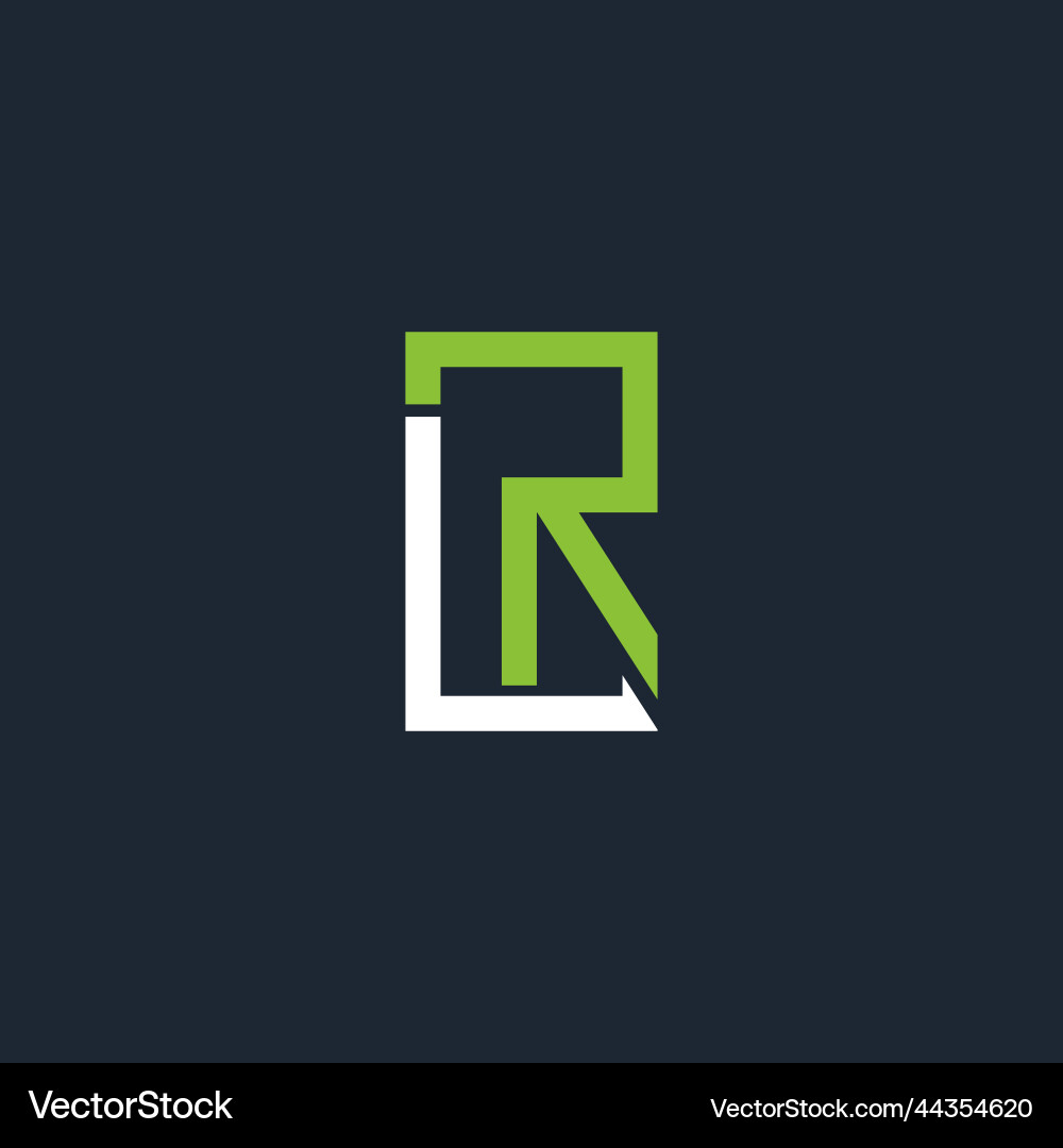 Alphabet initials logo lr rl l and r Royalty Free Vector