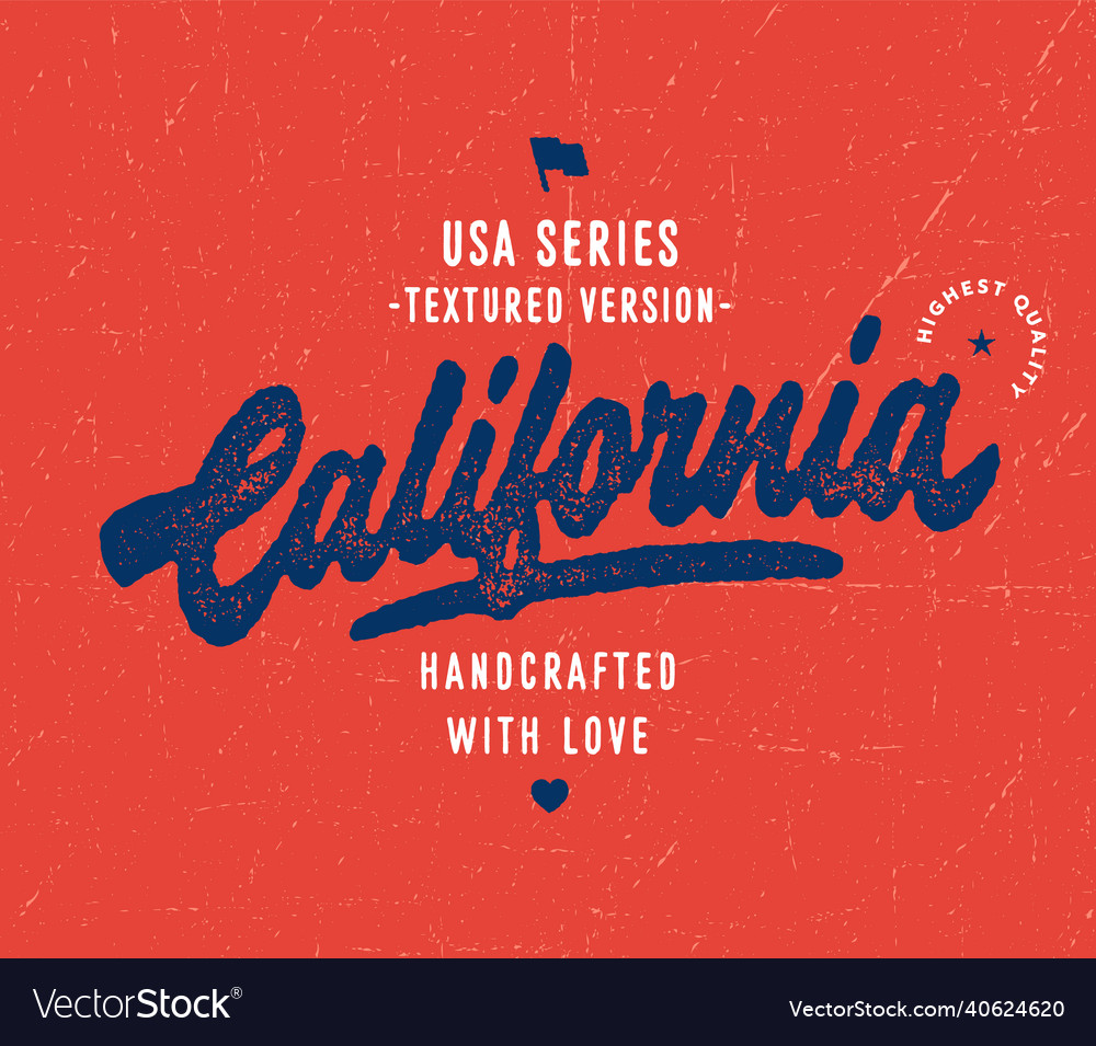 California usa state textured lettering Royalty Free Vector