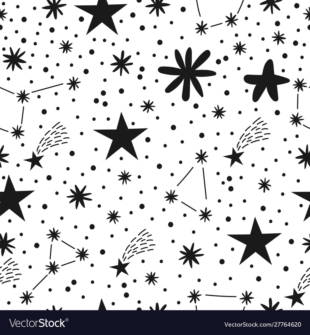 Childish seamless pattern with stars space Vector Image