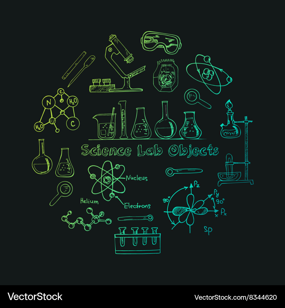Collection of hand drawn doodle science Royalty Free Vector