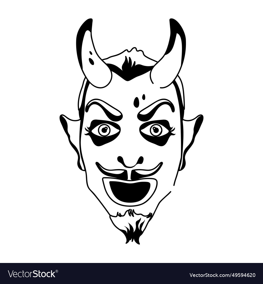 Devil head Royalty Free Vector Image - VectorStock