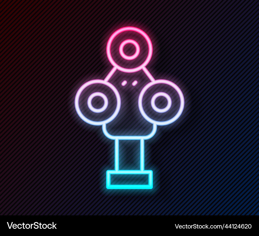 Glowing neon line 3d scanner icon isolated Vector Image