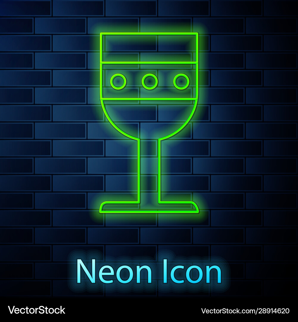 Glowing neon line medieval goblet icon isolated Vector Image