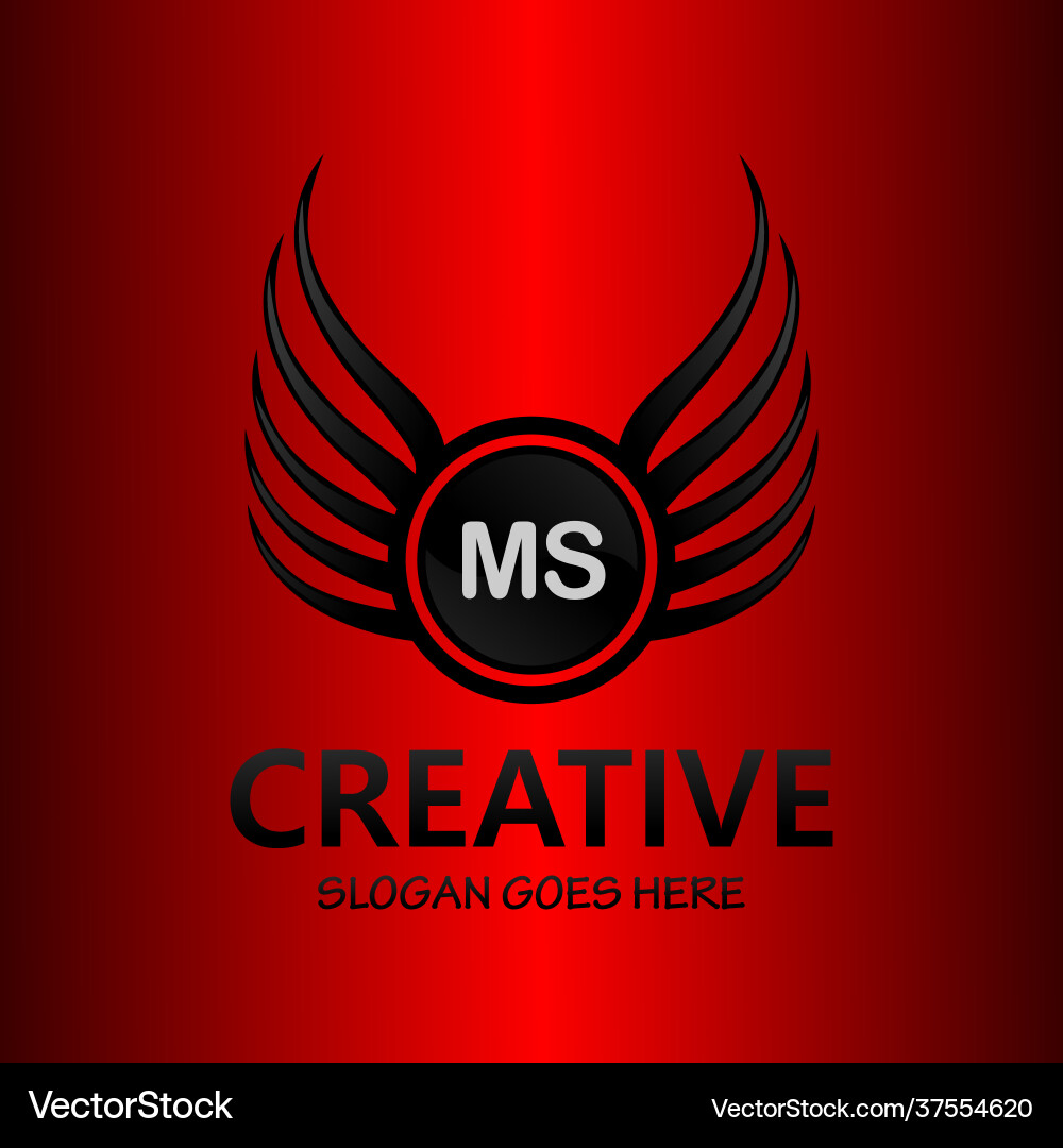 Ms letter initial with royal luxury logo template Vector Image