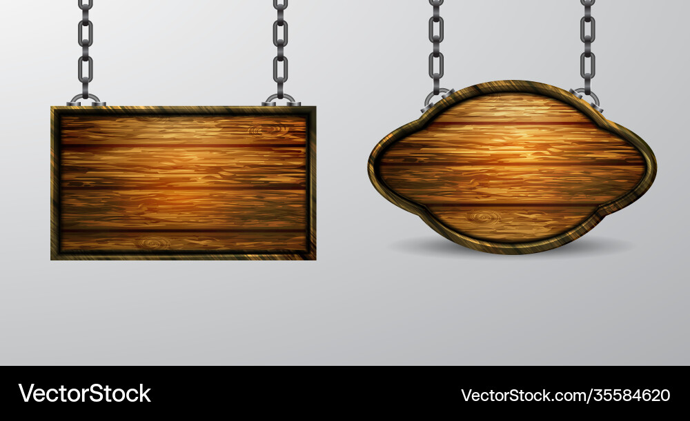 Realistic wooden signboard Royalty Free Vector Image
