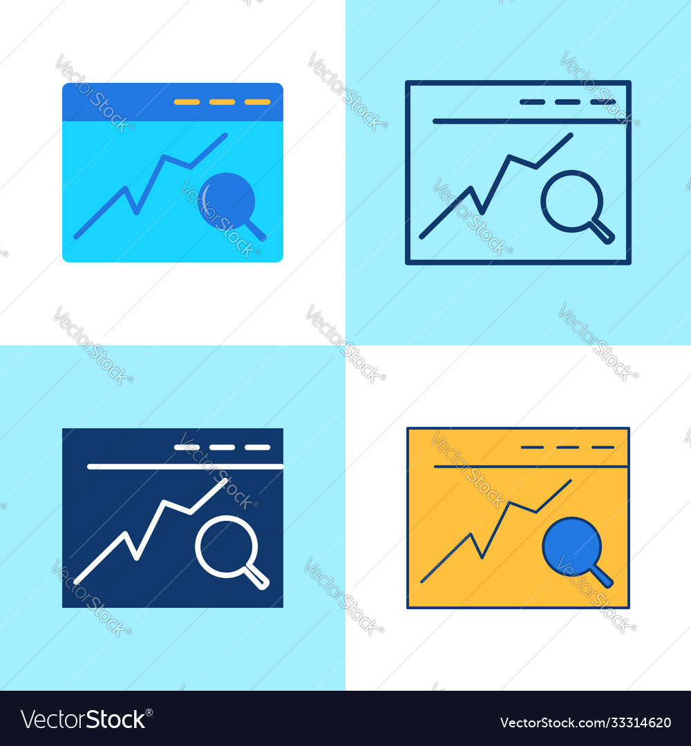Search engine optimization icon set in flat Vector Image